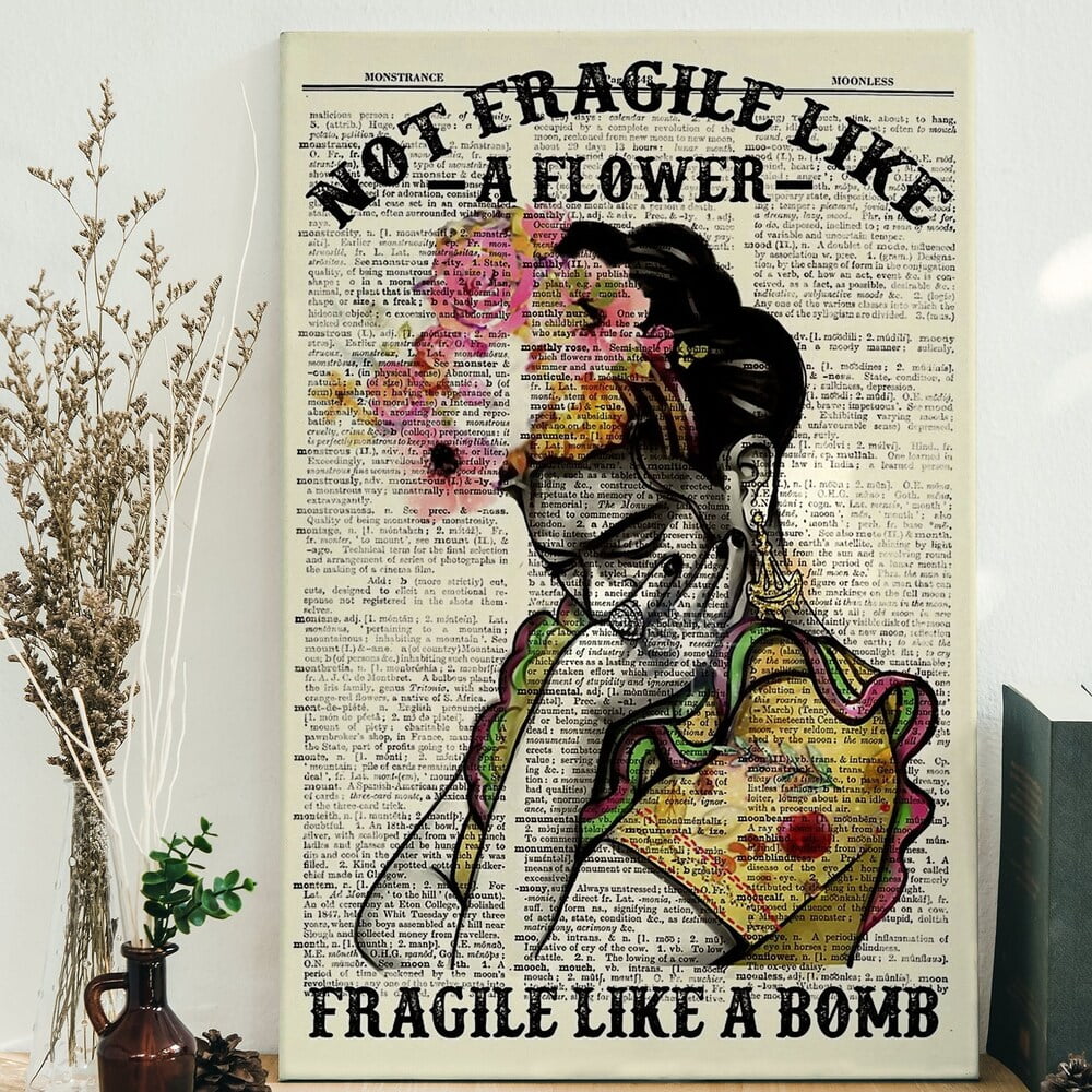 Kna Prints - Not A Fragile Like A Bomb Frida Kahlo Poster, Frida Kahlo ...
