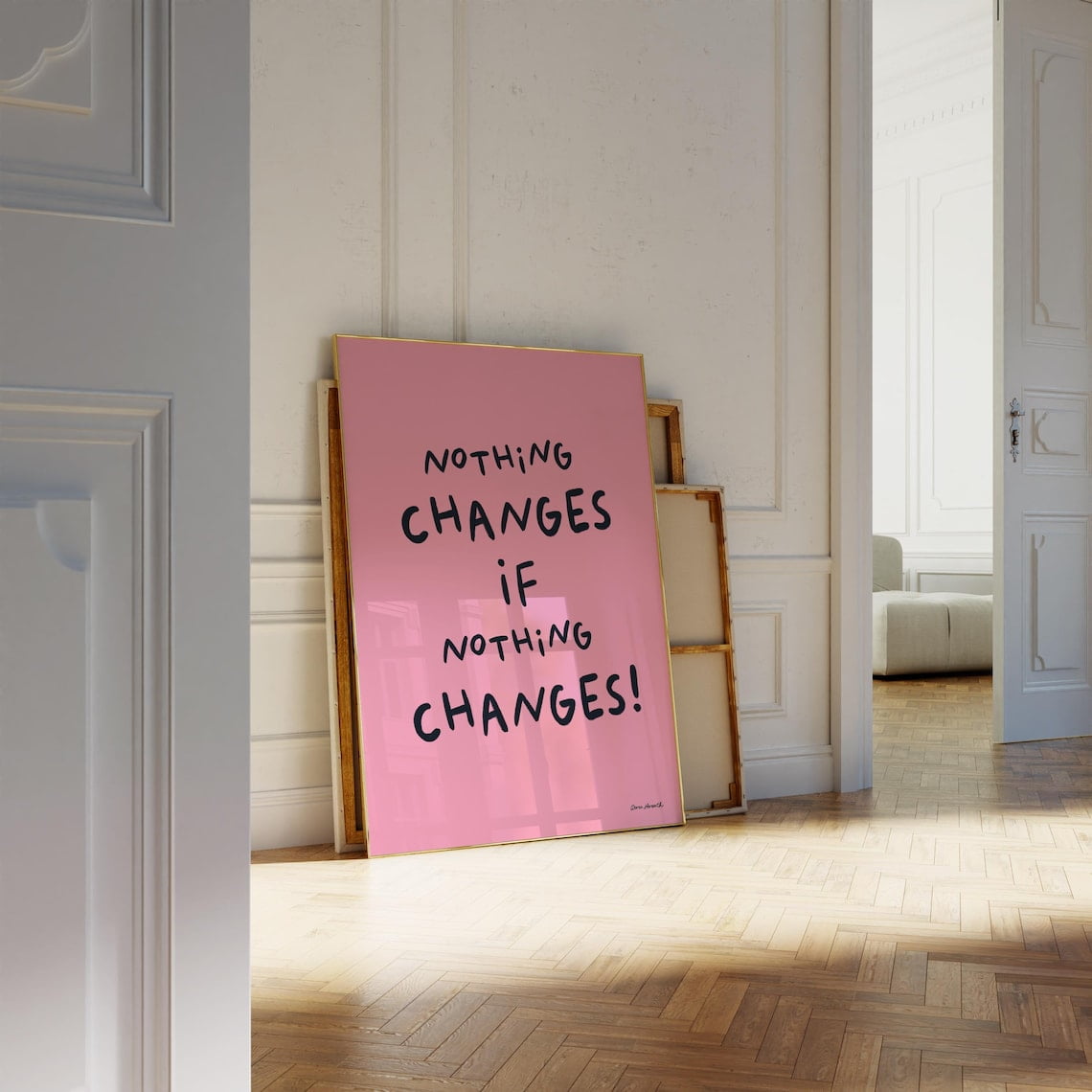 Kna Prints - Nothing Changes If Nothing Changes Wall Art, Retro ...