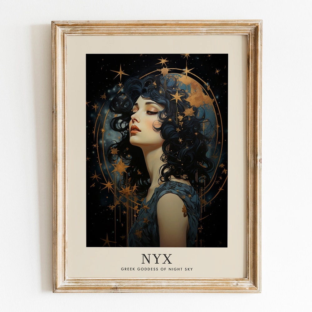Kna Prints - Nyx Greek Goddess Of Night Sky, Chromolithograph Style ...