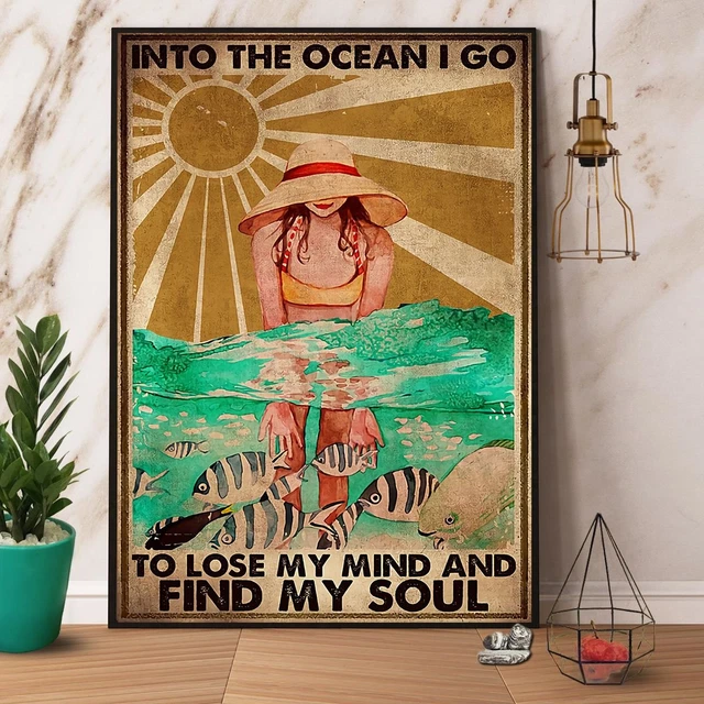 Kna Prints - Ocean I Go To Lose My Mind And Find My Soul Paper Poster,E ...