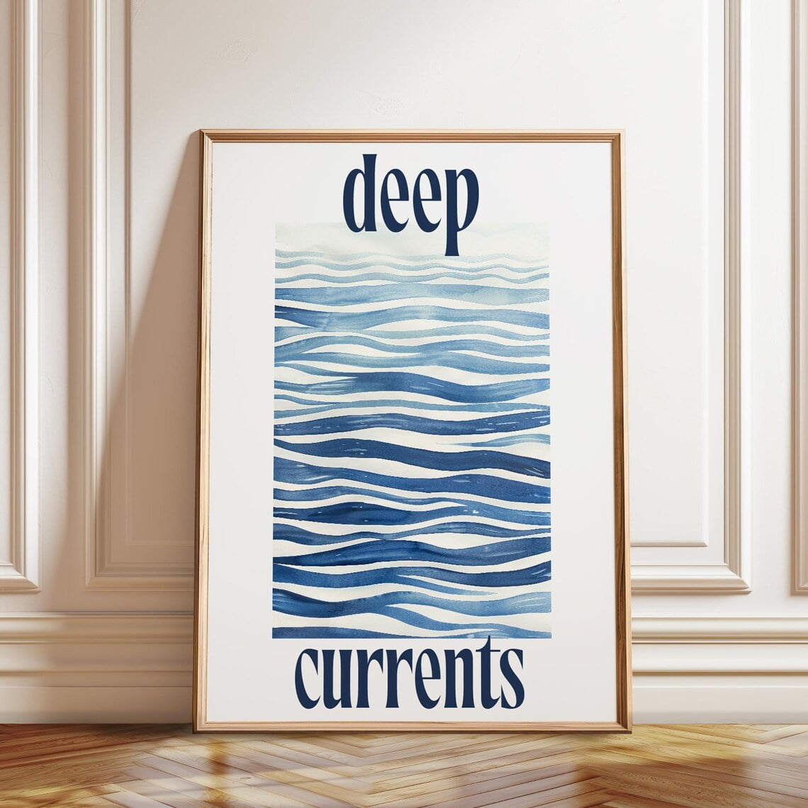 Kna Prints - Ocean Waves Art Printmodern Blue Watercolor Wall Decor ...