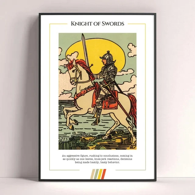 Kna Prints - Of Swords Tarot Card Poster, Tarot Art Print, Tarot Card ...