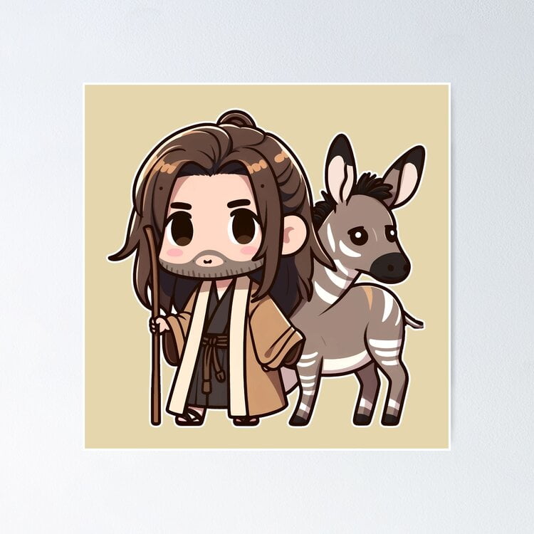 Kna Prints - Okapi And Jesus X Okapi And Jesus Poster Wall Art Print ...