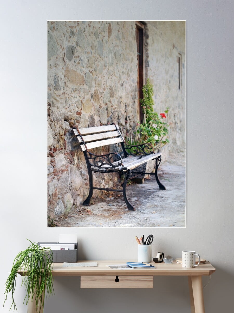 Kna Prints - Old Bench Poster Wall Art, Modern Wall Decor For Living ...