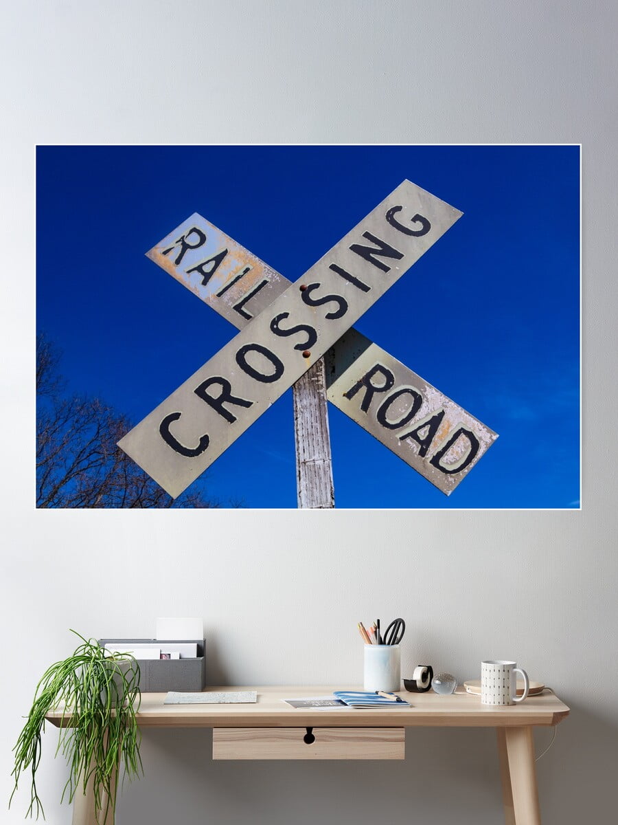 Kna Prints - Old Railroad Crossing Sign Poster, UNFRAMED-24x36 ...