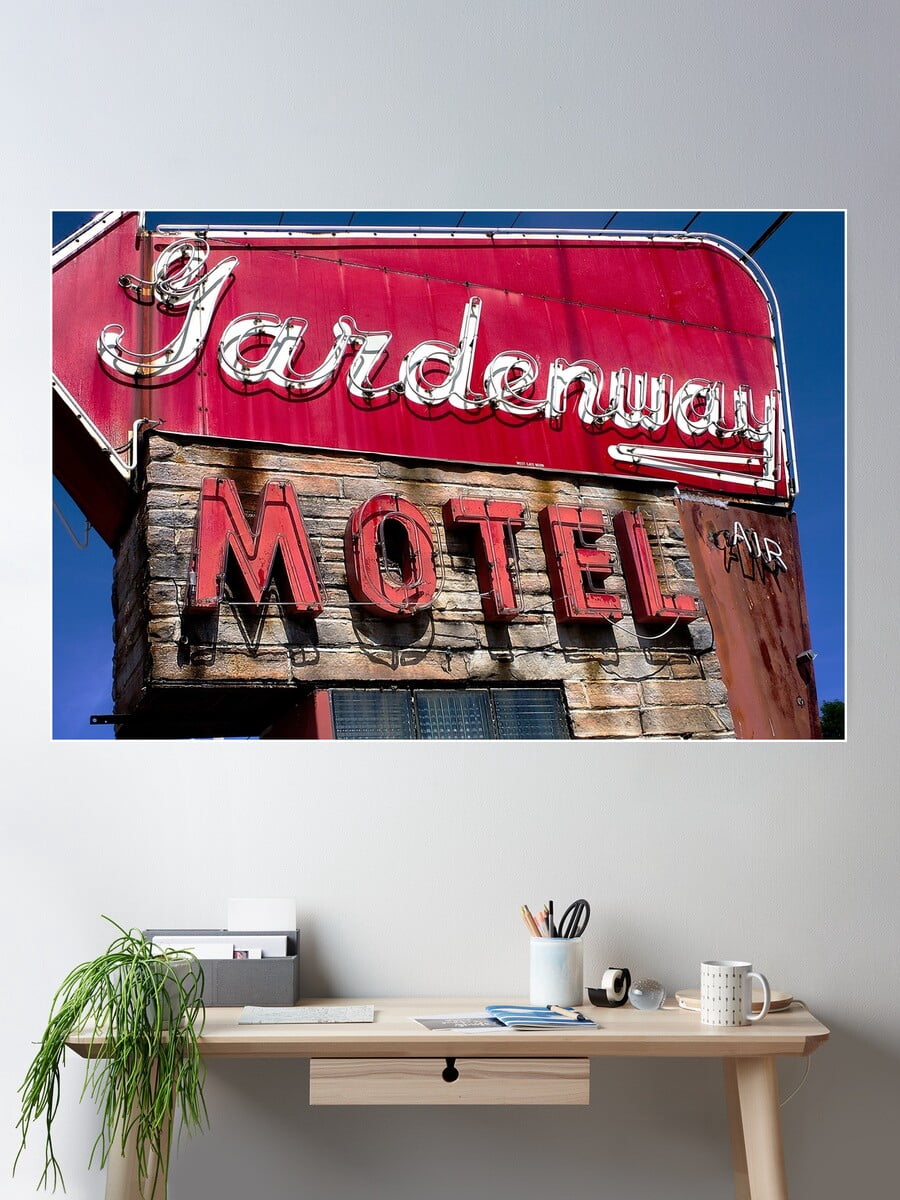 Kna Prints - Old Vintage Retro Neon Motel Sign Poster, UNFRAMED-24x36 ...