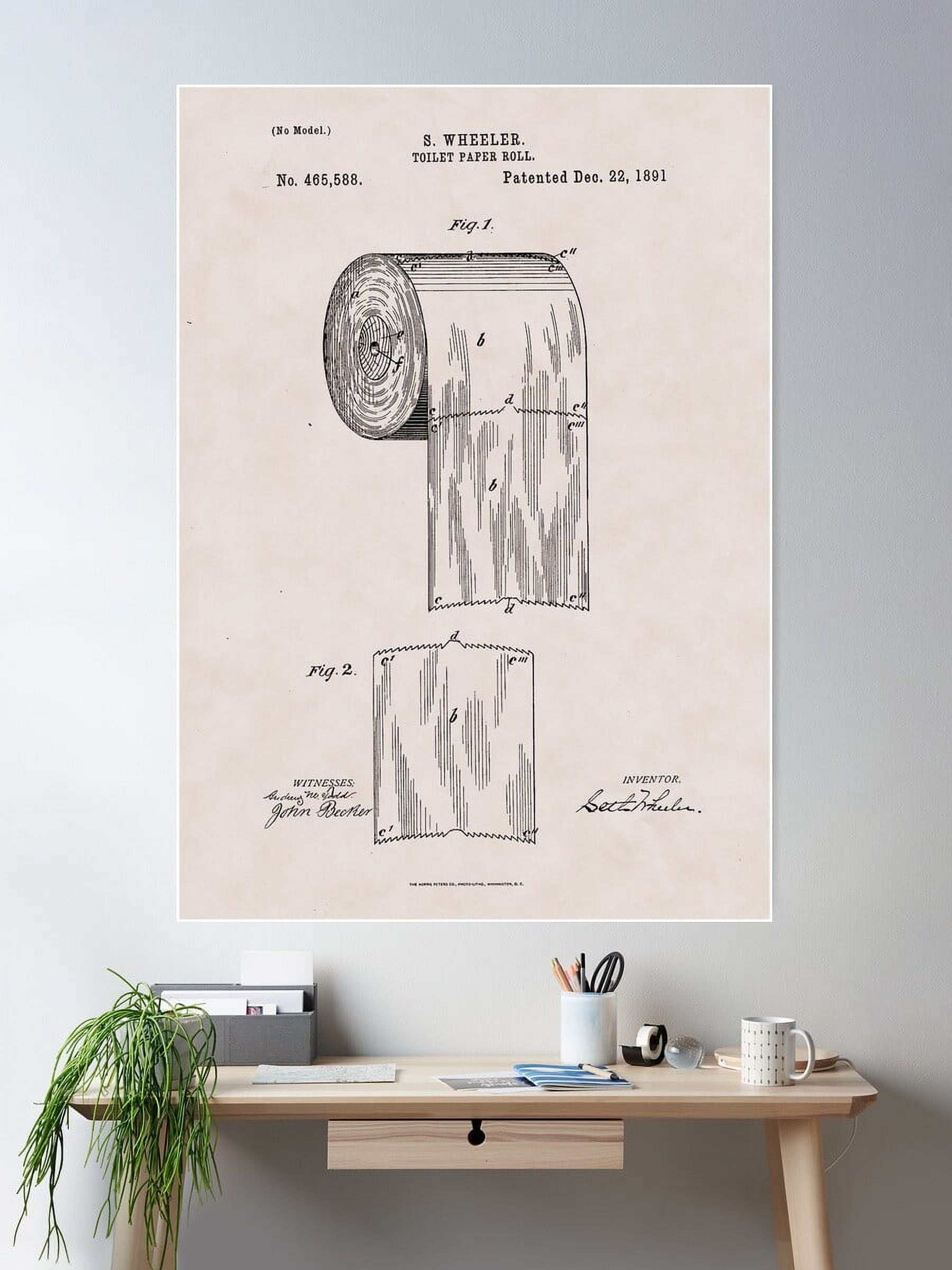 Kna Prints - Original Toilet Paper U.S. Patent No. 465,588 By Seth ...