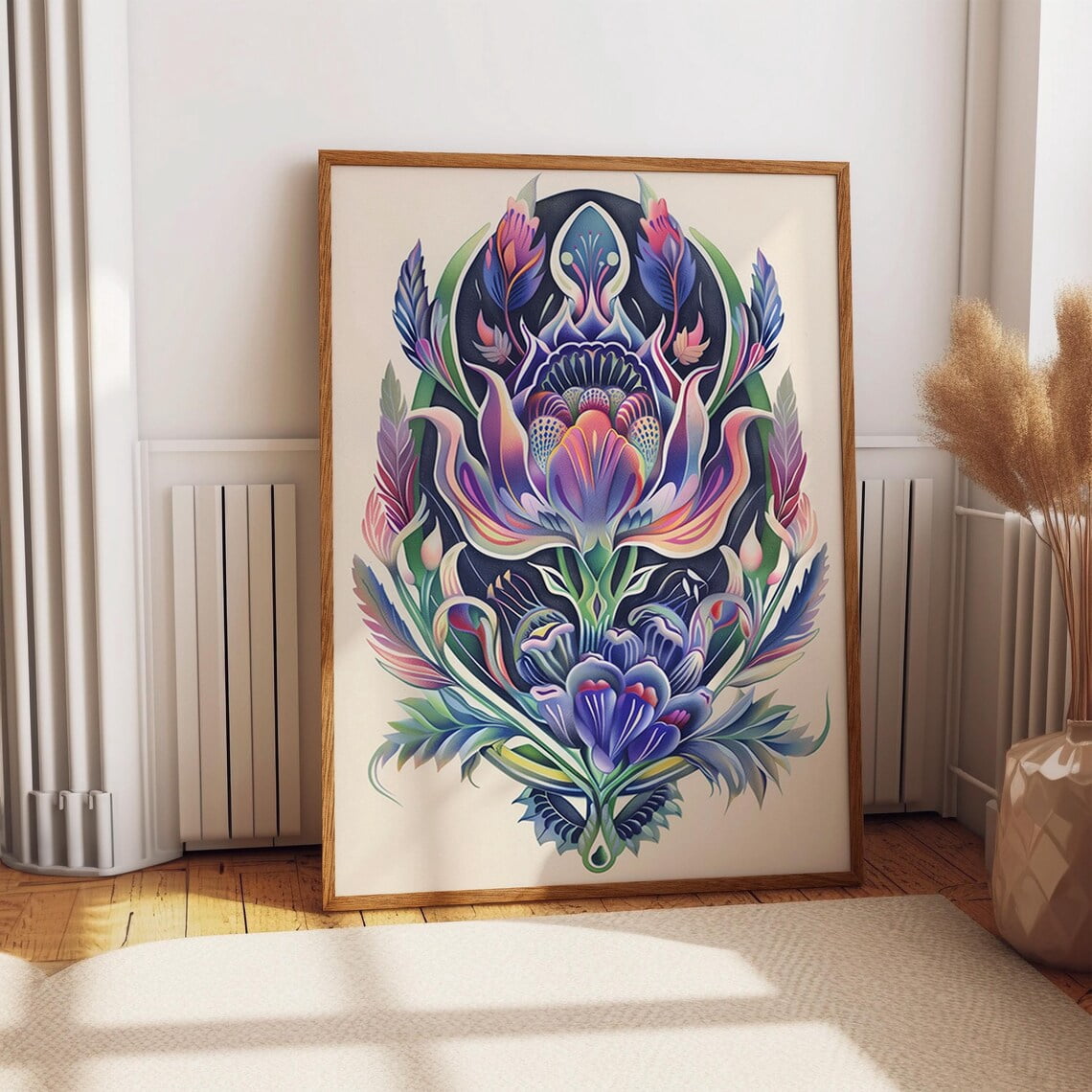 Kna Prints - Ornamental Floral Wall Art - Botanical Flower Poster For ...