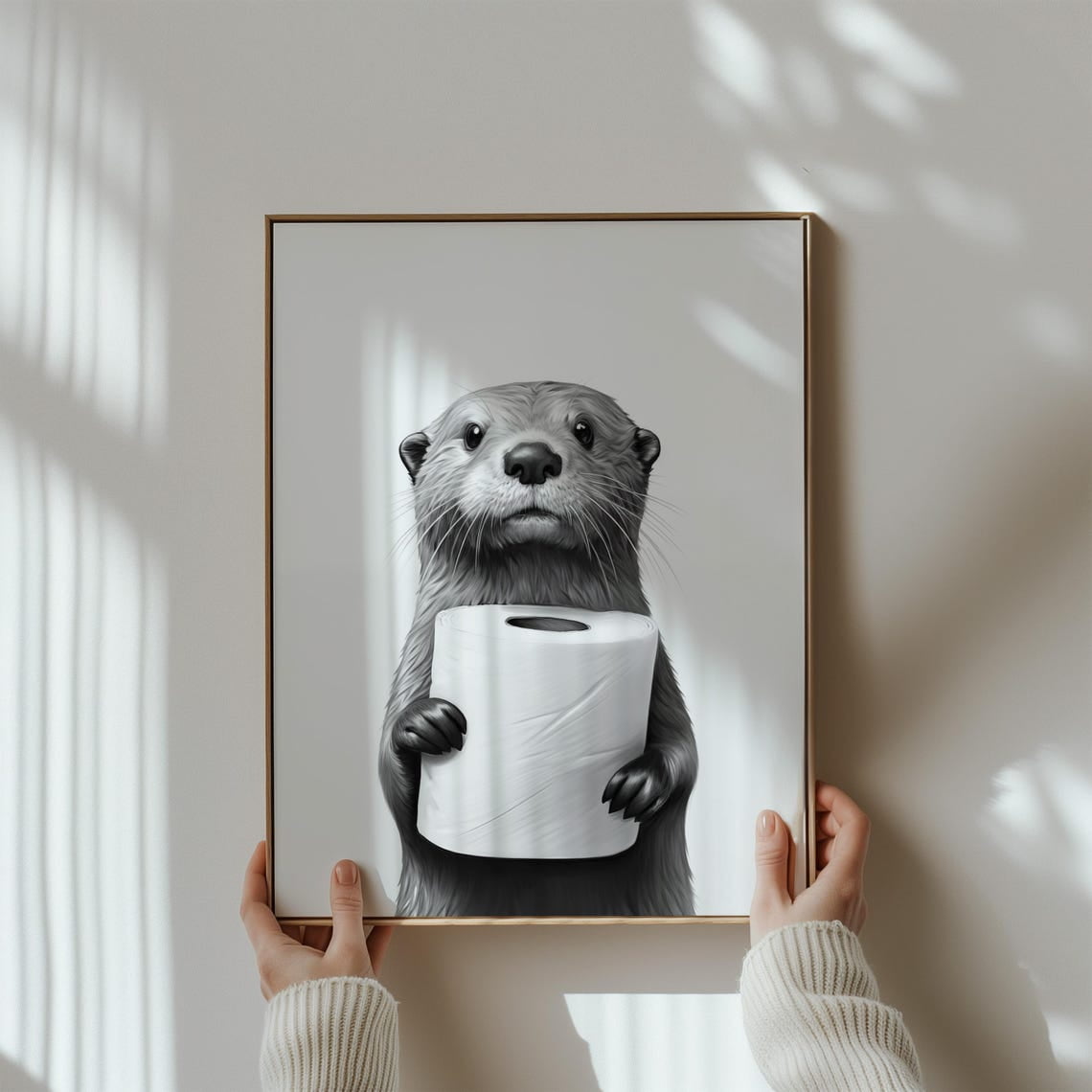 Kna Prints - Otter Poster Animal Bathroom Poster Otter Gift Otter Art ...