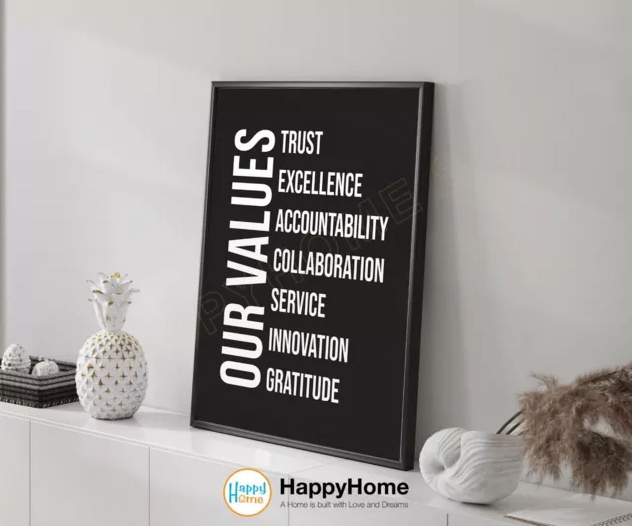 Kna Prints - Our Values Wall Art Bussiness Core Values Office Decor ...