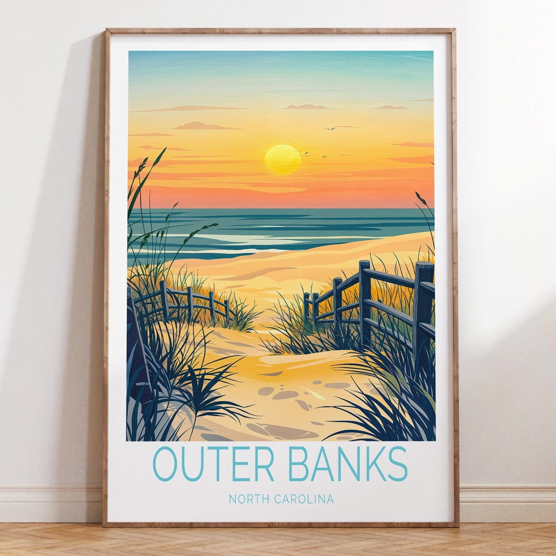 Kna Prints - Outer Banks Travel Poster, Outer Banks North Carolina Wall ...