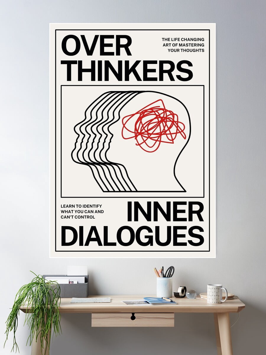Kna Prints - Overthinkers, Psychedelic Poster, Retro Art Print, Graphic ...