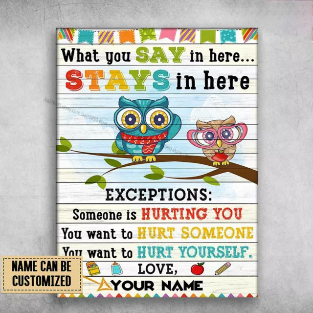 Kna Prints - Owl Classroom, Classroom Poster, What You Say In Here ...