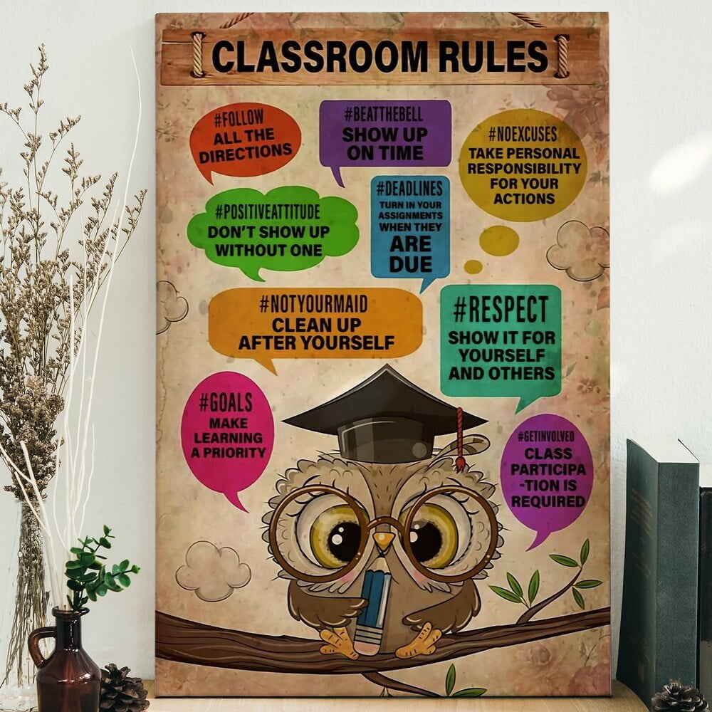 Kna Prints - Owl And Classroom Rules Knowledge Poster, Classroom Rules ...