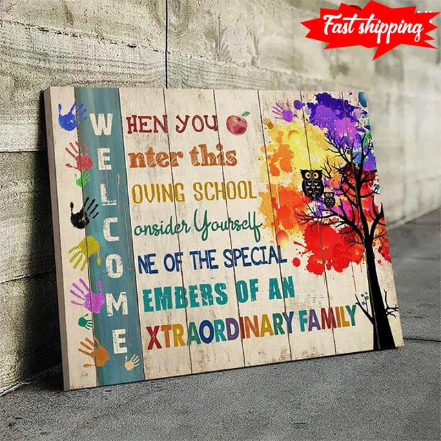 Kna Prints - Owls Landing On Watercolour Tree &Amp Colourful Handprints ...