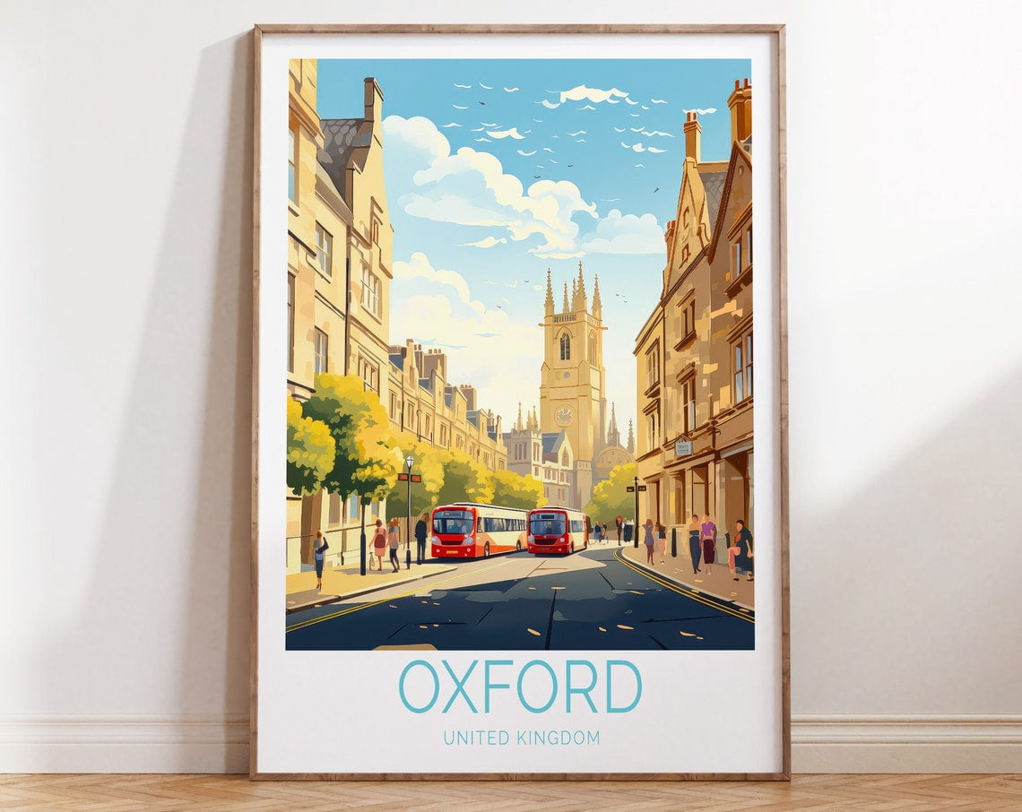 Kna Prints - Oxford England Travel Poster, England Poster Wall Art ...