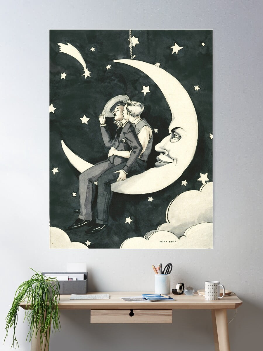 Kna Prints - Paper Moon Poster Wall Art, Modern Wall Decor For Living ...