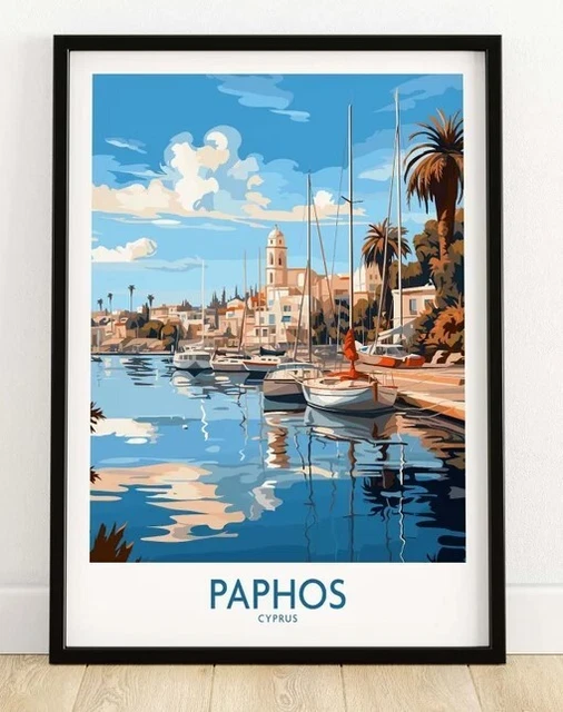 Kna Prints - Paphos Wall Print Cyprus Poster Travel Print | Home Décor ...