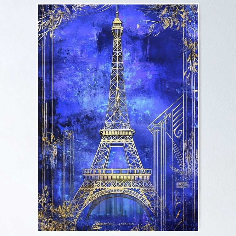Kna Prints - Paris Eiel Tower Art Deco Poster Wall Art Print For Home ...