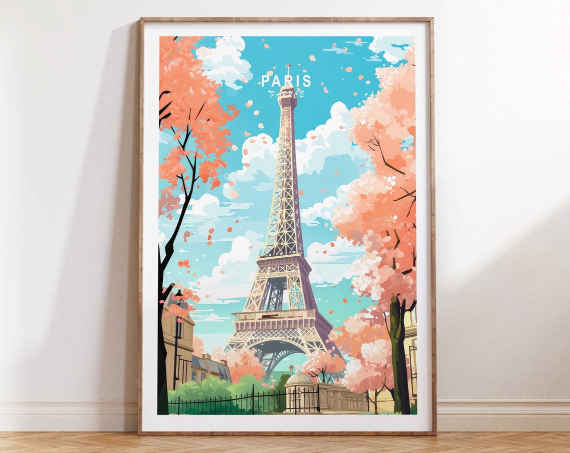 Kna Prints - Paris France Travel Poster, Eiffel Tower Paris France ...