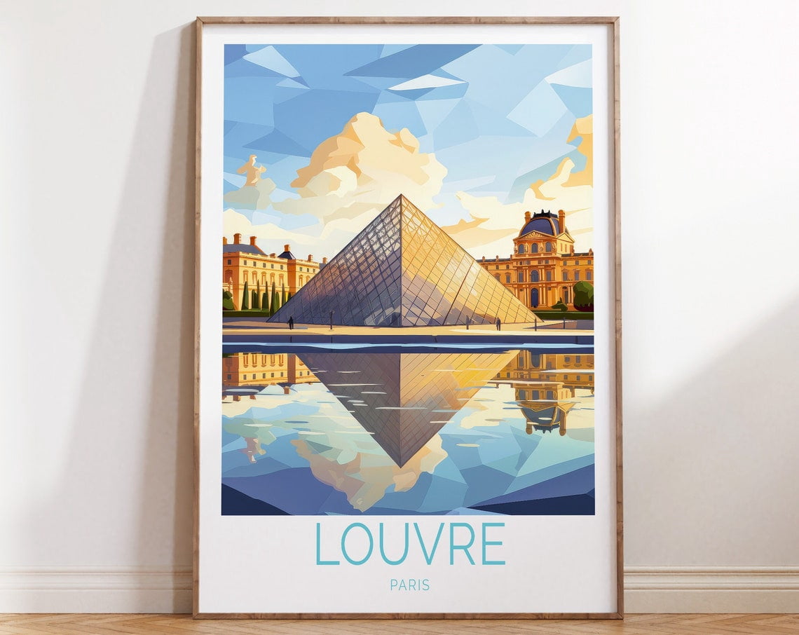 Kna Prints - Paris Louvre France Travel Poster, Paris Louvre France ...