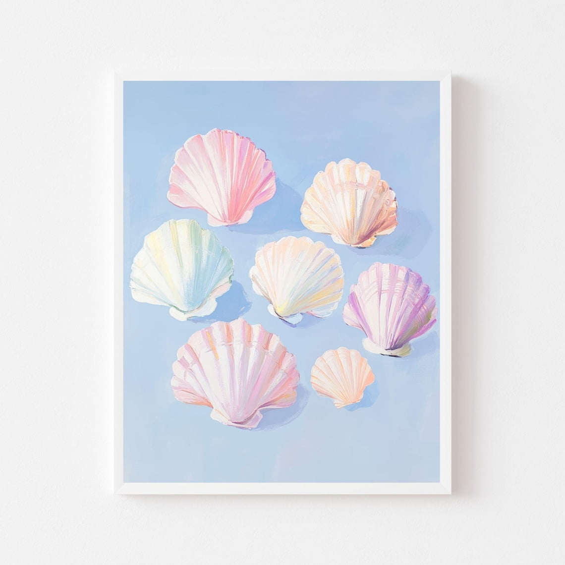 Kna Prints - Pastel Seashells Painting Beach House Girl'S Room Wall Art ...