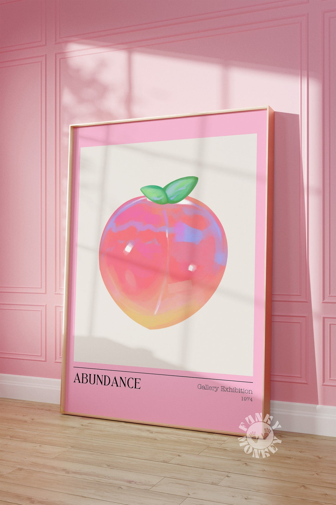 Kna Prints - Peach Preppy Wall Art, Retro Digital Print, Pink Aesthetic ...