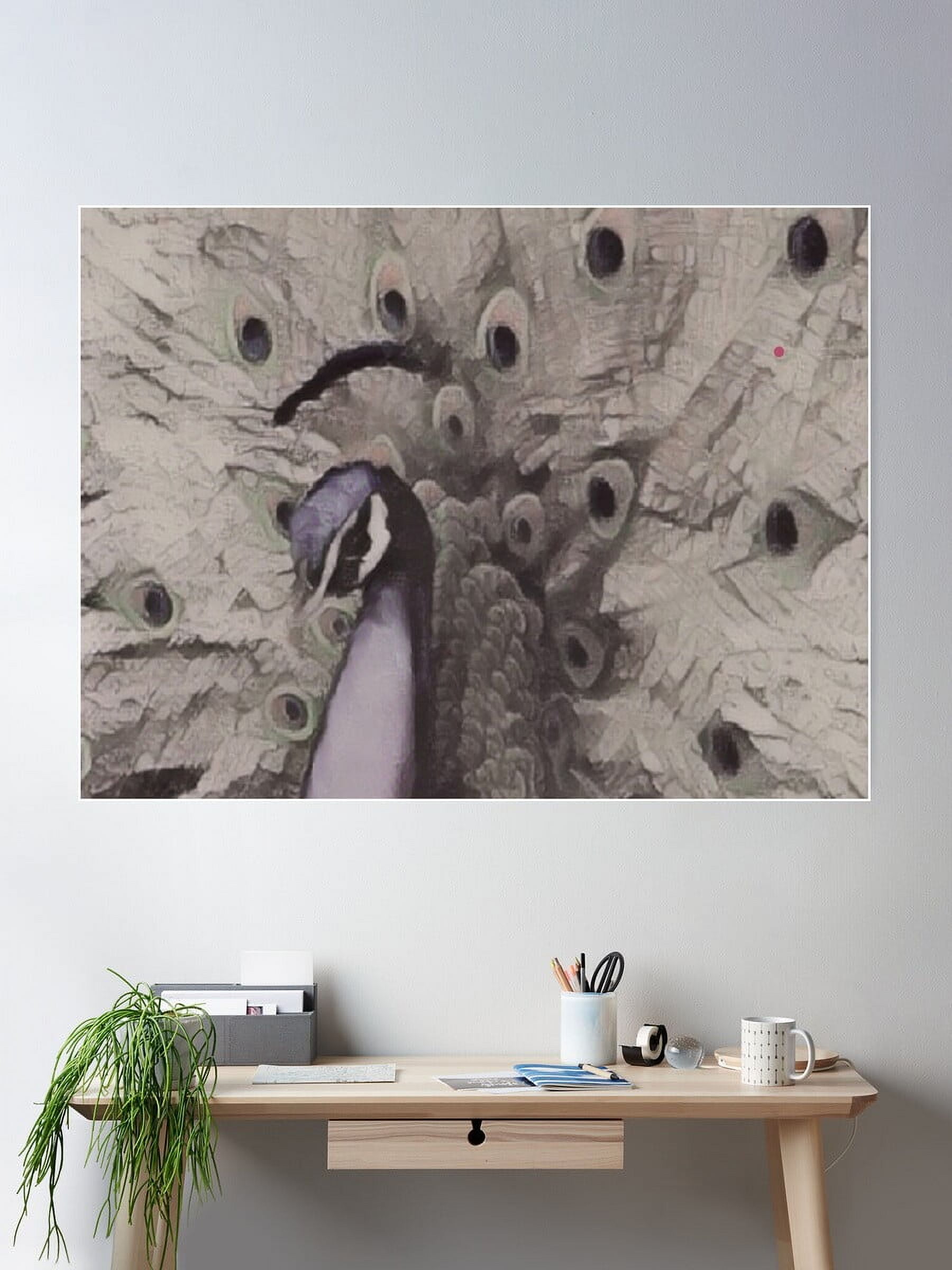 Kna Prints - Peacock In Gray Tones Poster, UNFRAMED-8x12 - Walmart.com