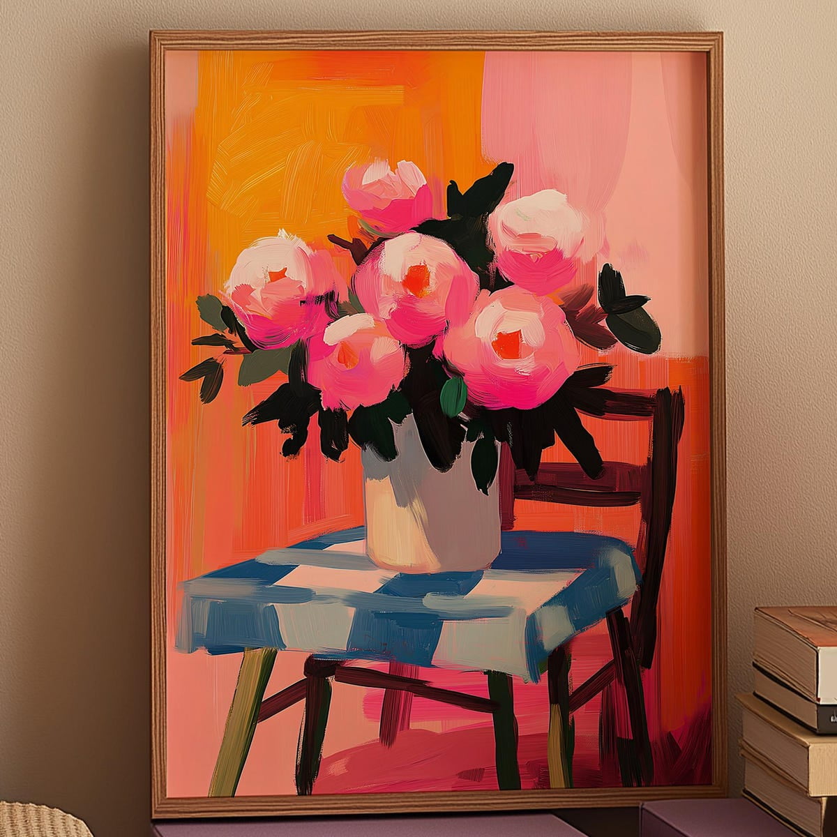 Kna Prints - Peony Flower Print, Color Pop Decor, Soft Room Accent, Modern Floral Wall, Bold ...