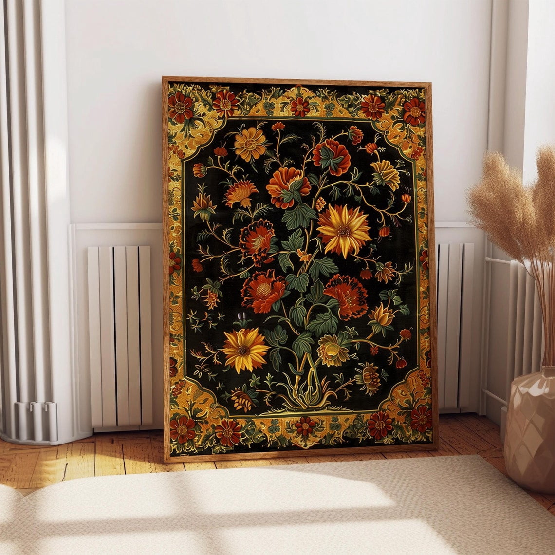 Kna Prints - Persian Botanical Flower Wall Art - Luxurious Floral ...