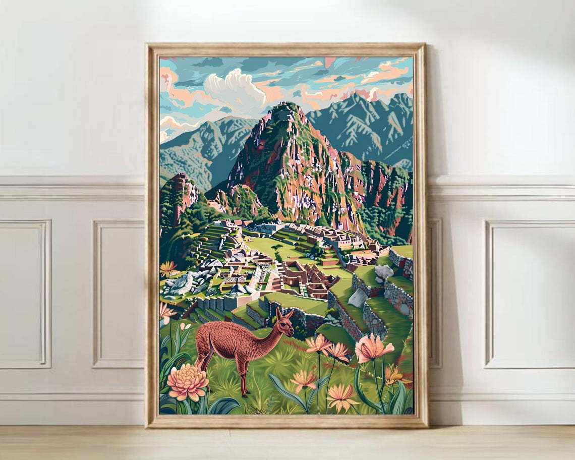 Kna Prints - Peru Print Peru Illustration Machu Picchu Travel Poster ...