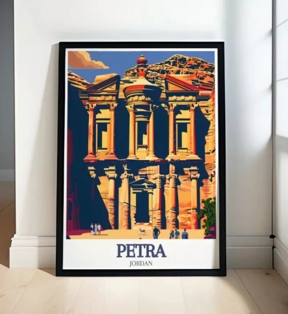 Kna Prints - Petra Travel Poster - Ad-Deir Monastery The Siq Wall Art ...