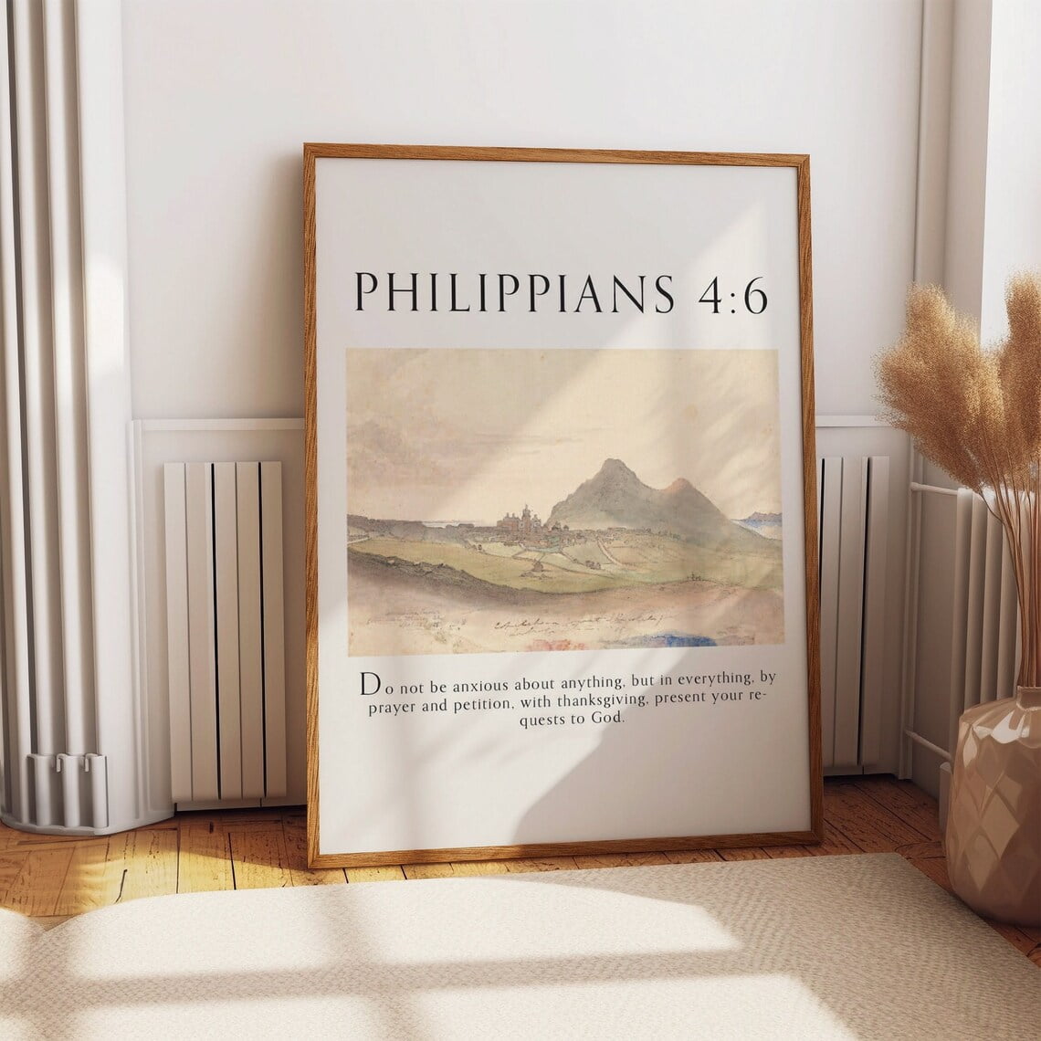 Kna Prints - Philippians 4:6 Bible Verse Wall Art Poster Be Anxious For ...