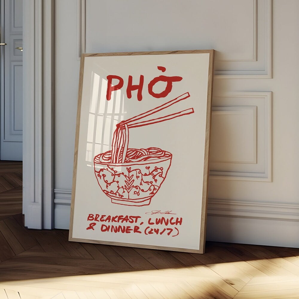 Kna Prints - Pho Noodles Poster, Vietnam Food Poster, Vietnamese ...