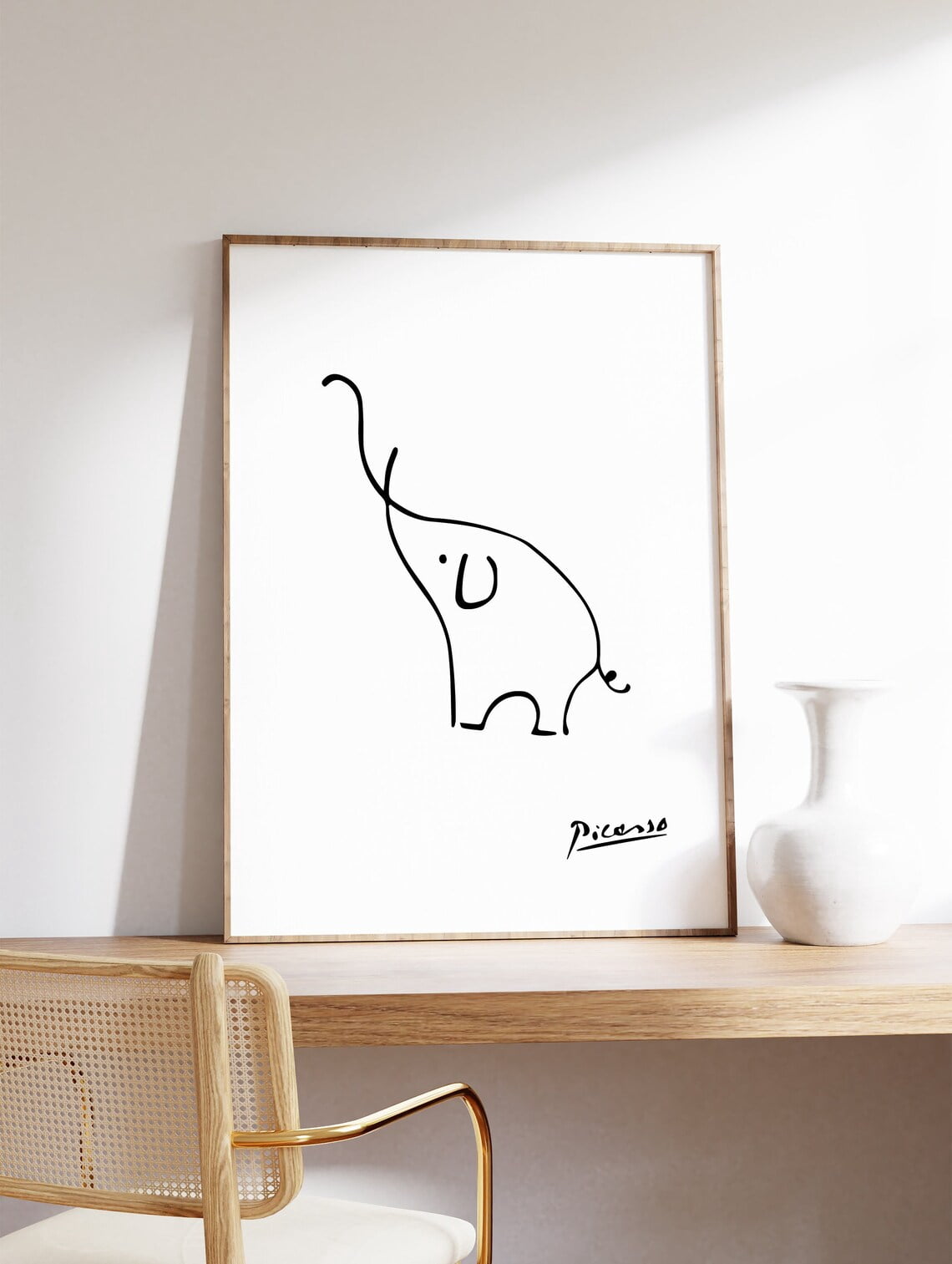 Kna Prints - Picasso Line Art Poster, Elephant, Picasso Minimalist ...