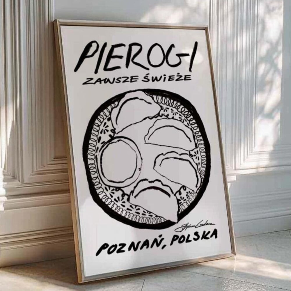 Kna Prints - Pierogi Wall Art, Polish Dumplings Poster, Retro Food ...
