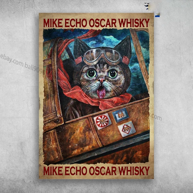 Kna Prints - Pilot Cat - Mike Echo Oscar Whisky, Mike Echo Oscar Whisky ...