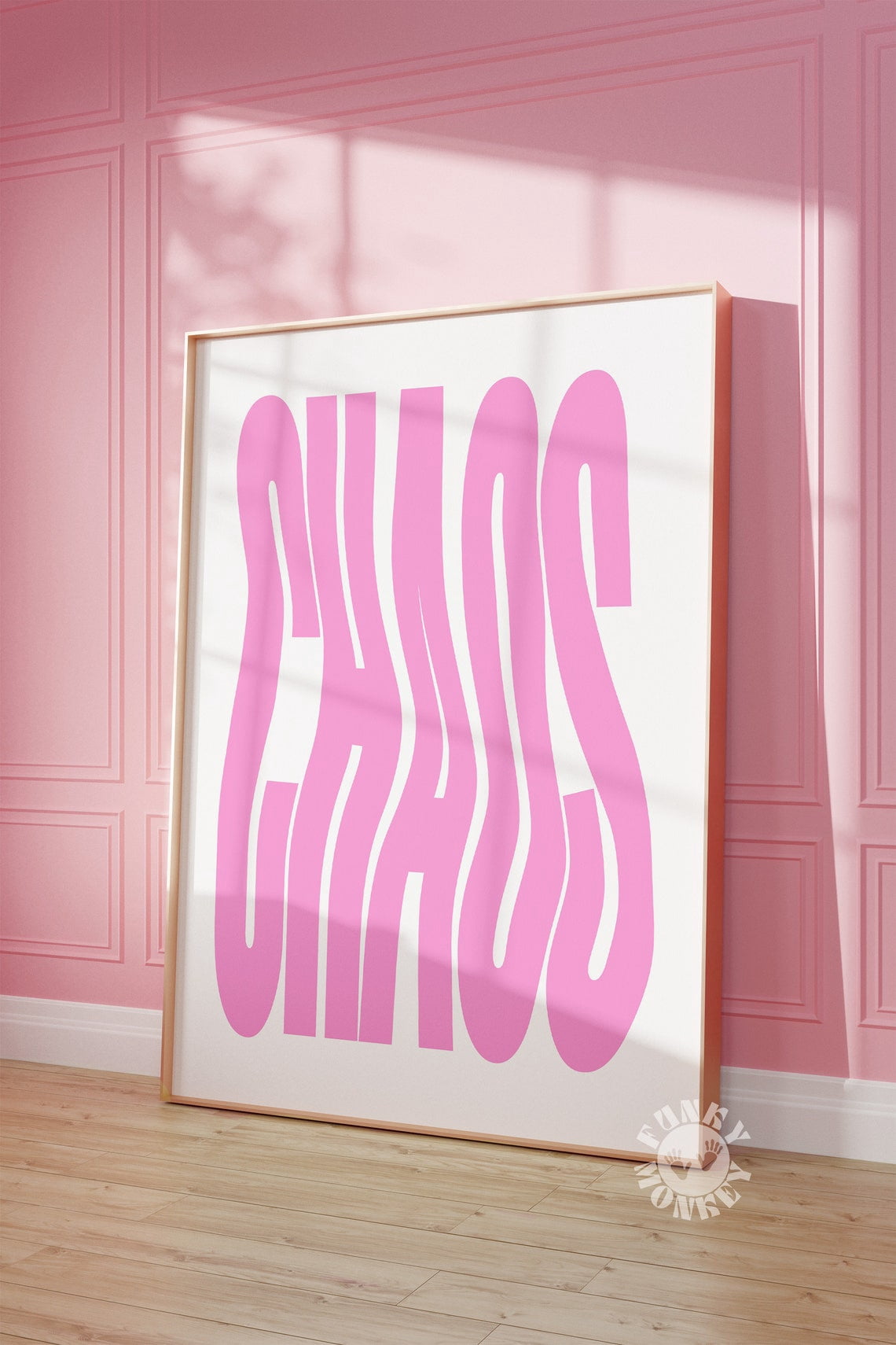 Kna Prints - Pink Chaos Print, Trendy Wall Art, Retro Poster, Pink ...