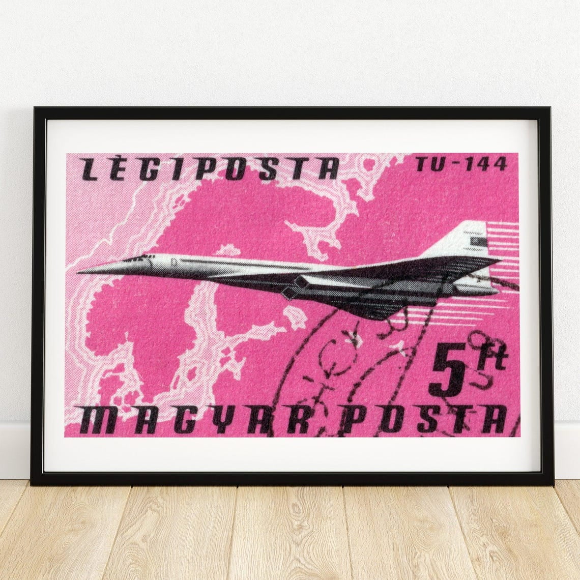 Kna Prints - Pink Concorde - Hungary - Postage Stamp Print - Aesthetic ...