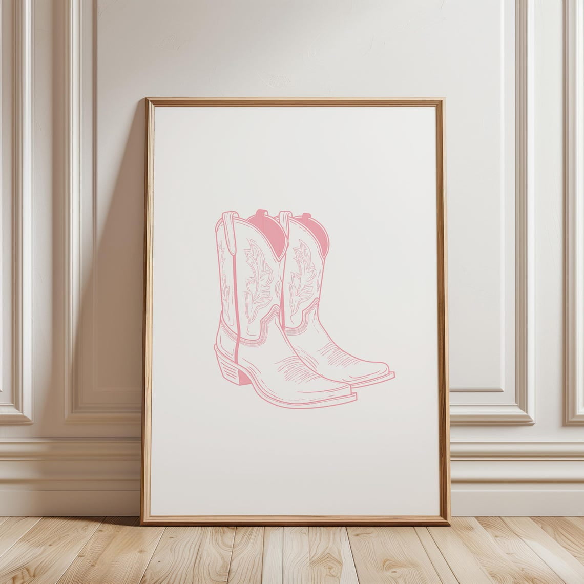 Kna Prints - Pink Coquette Cowboy Boots, Pink Boots Wall Art, Coastal ...