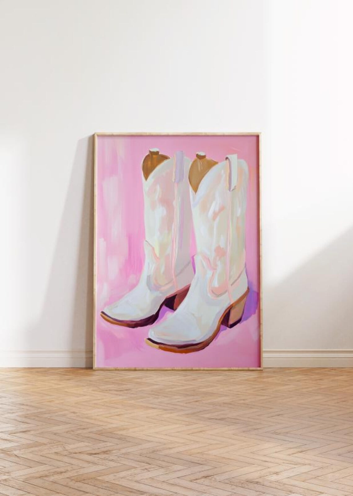 Kna Prints - Pink Cowgirl Wall Art, Cowgirl Dorm Decor, Funky Pink Wall ...