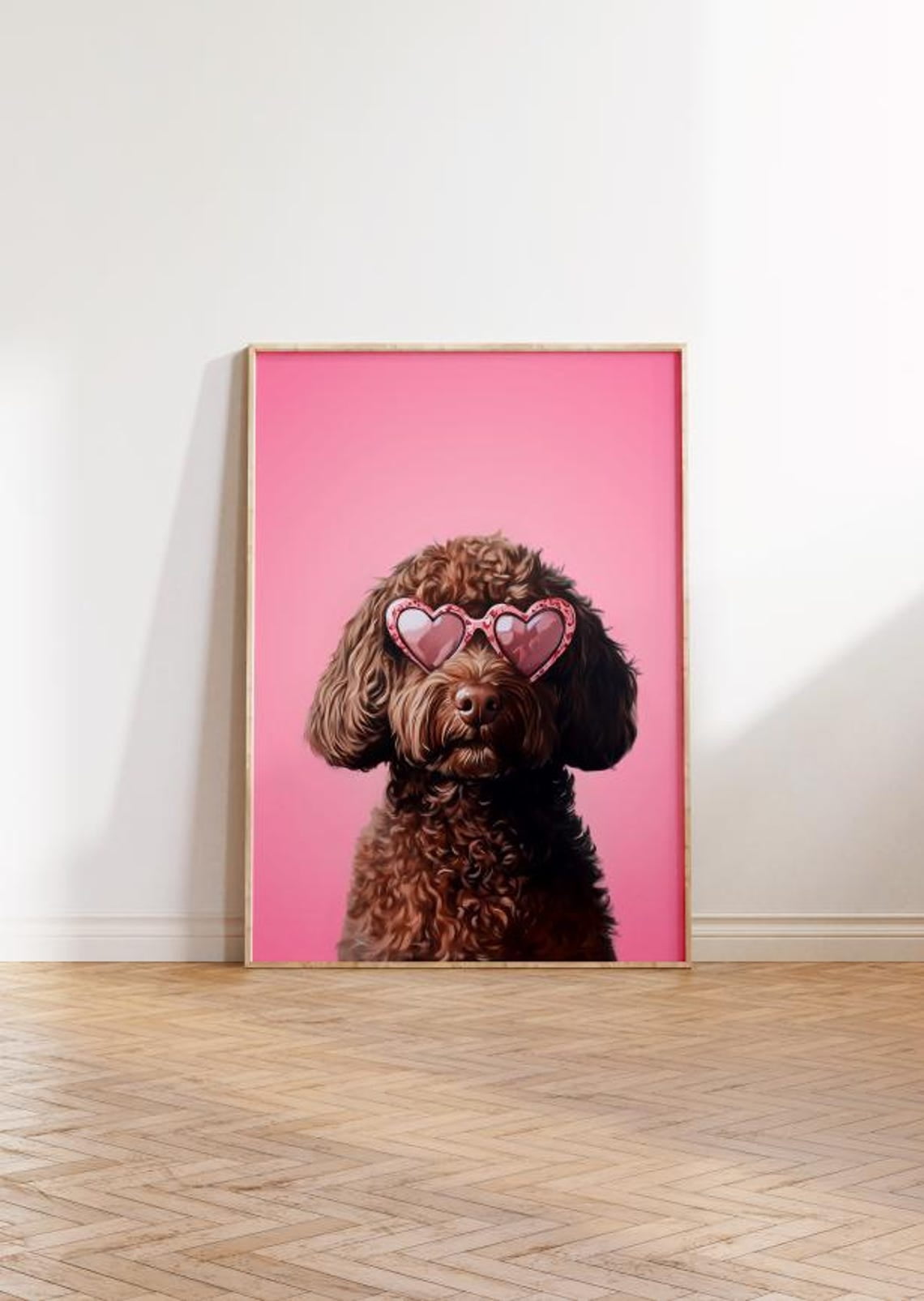 Kna Prints - Pink Labradoodle Print, Funky Poster, Preppy Art, Doodle ...