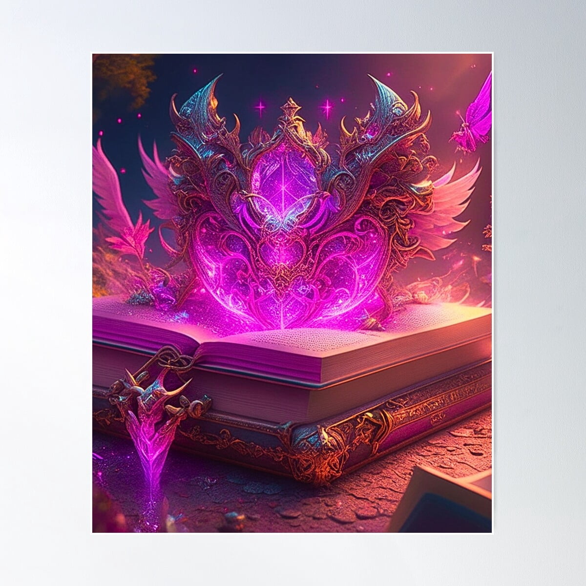 Kna Prints - Pink Magical Book Poster , UNFRAMED-12x18 - Walmart.com