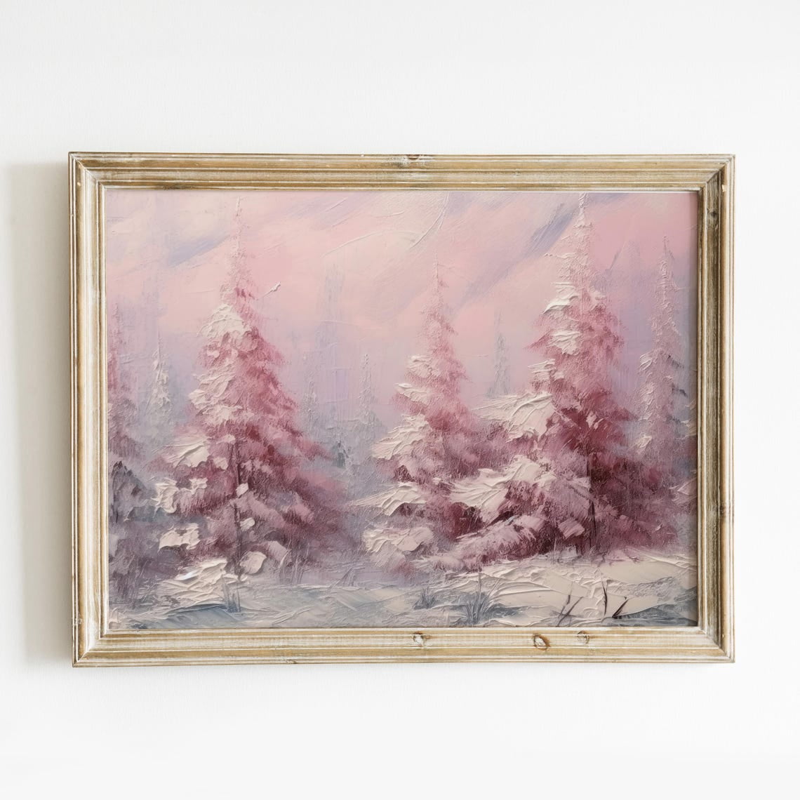 Kna Prints - Pink Pine Forest Wall Art, Preppy Room Decor, Girly Winter ...