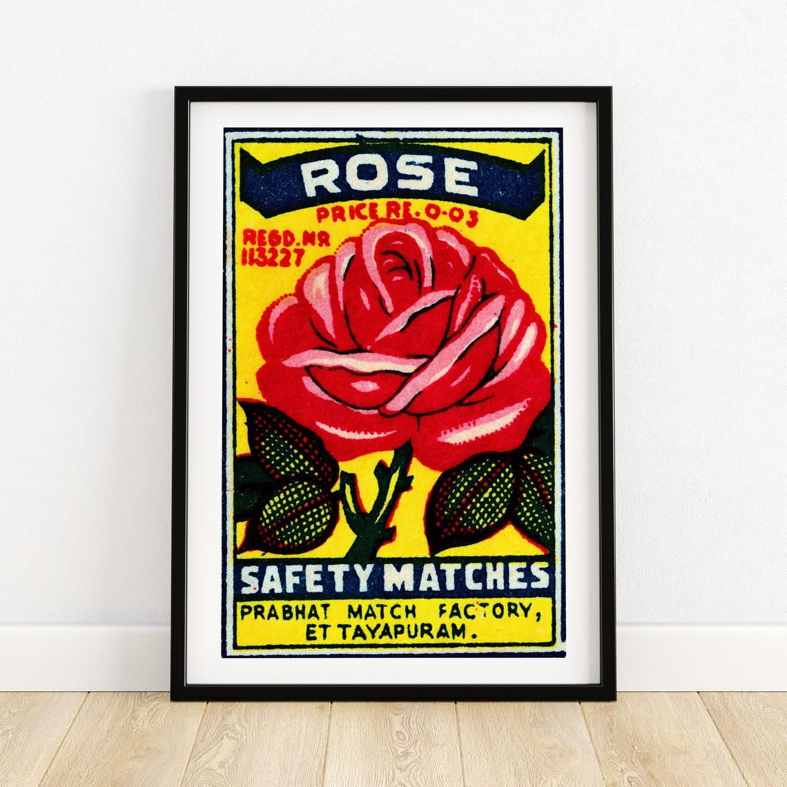 Kna Prints - Pink Rose Flower - Matchbox Print - Aesthetic Wall Art ...