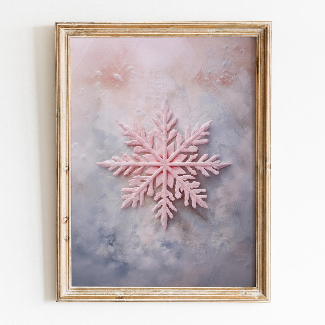 Kna Prints - Pink Snowflake Girly Wall Art, Preppy Room Decor, Vintage ...