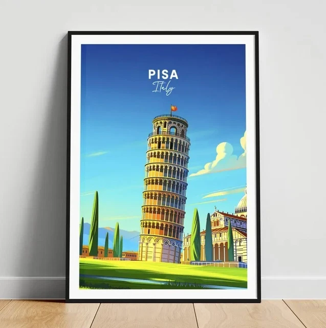 Kna Prints - Pisa Travel Print - Italy Travel Poster, Leaning Tower Of ...