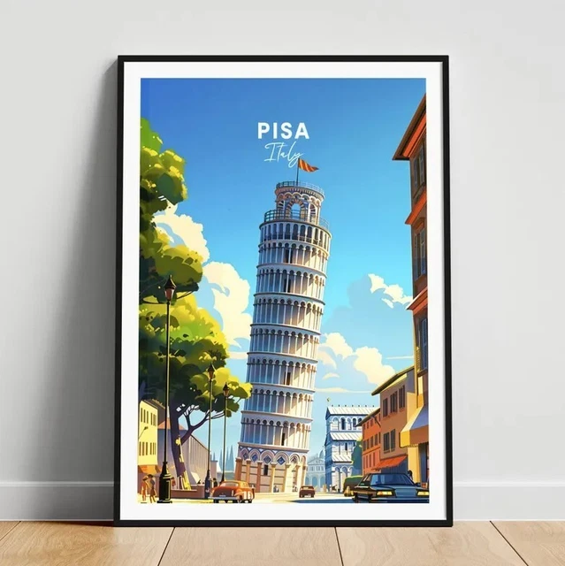 Kna Prints - Pisa Travel Print - Italy Travel Poster, Leaning Tower Of ...