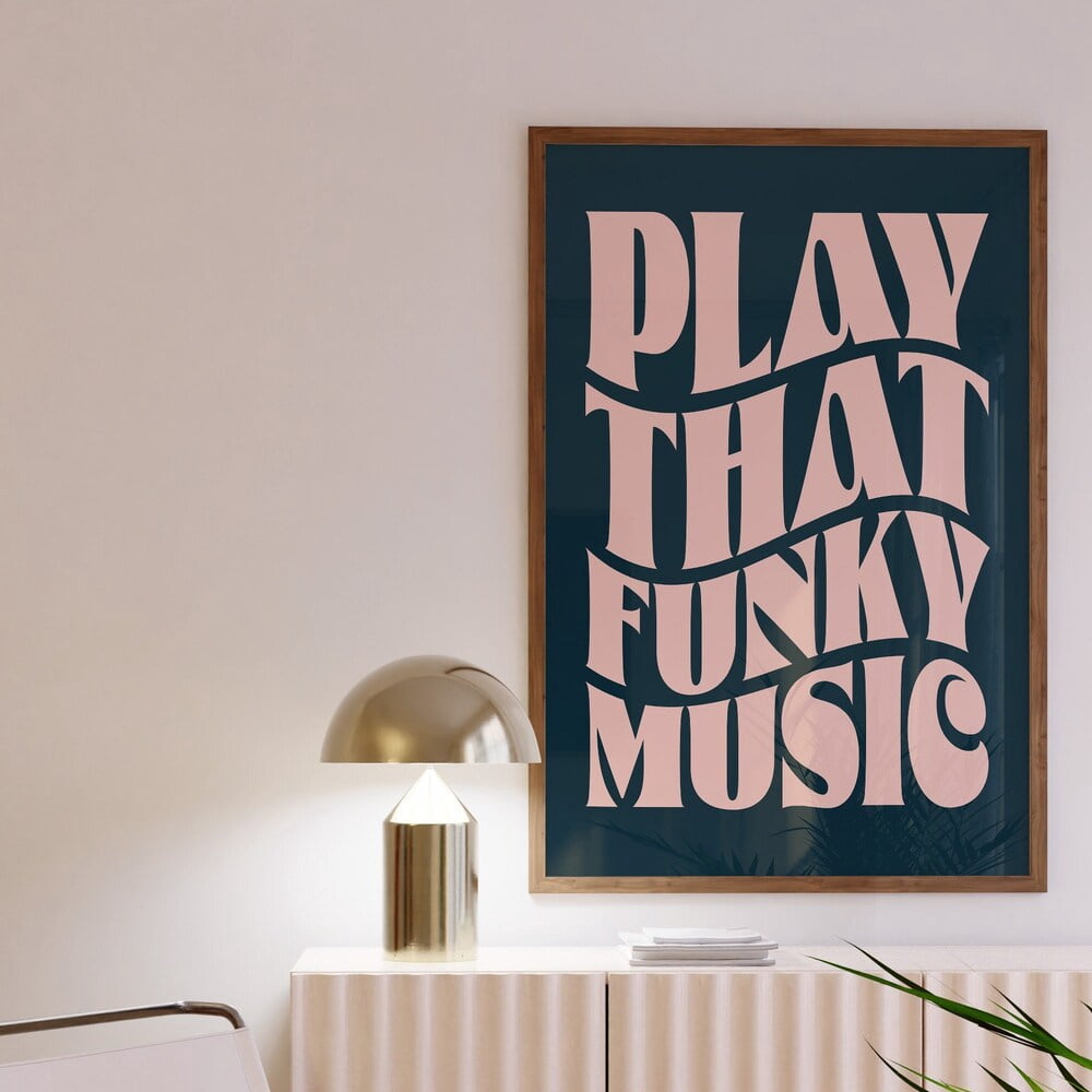 Kna Prints - Play That Funky Music Print Retro Wall Art Lyric Print ...