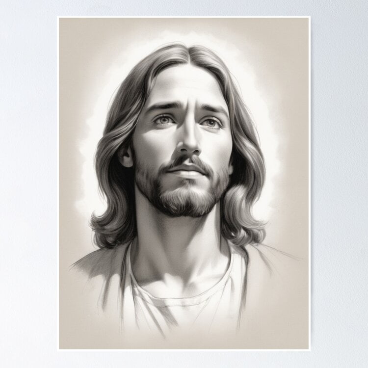 Kna Prints - Pod Jesus Pencil Sketch 12 Poster Wall Art Print For Home ...